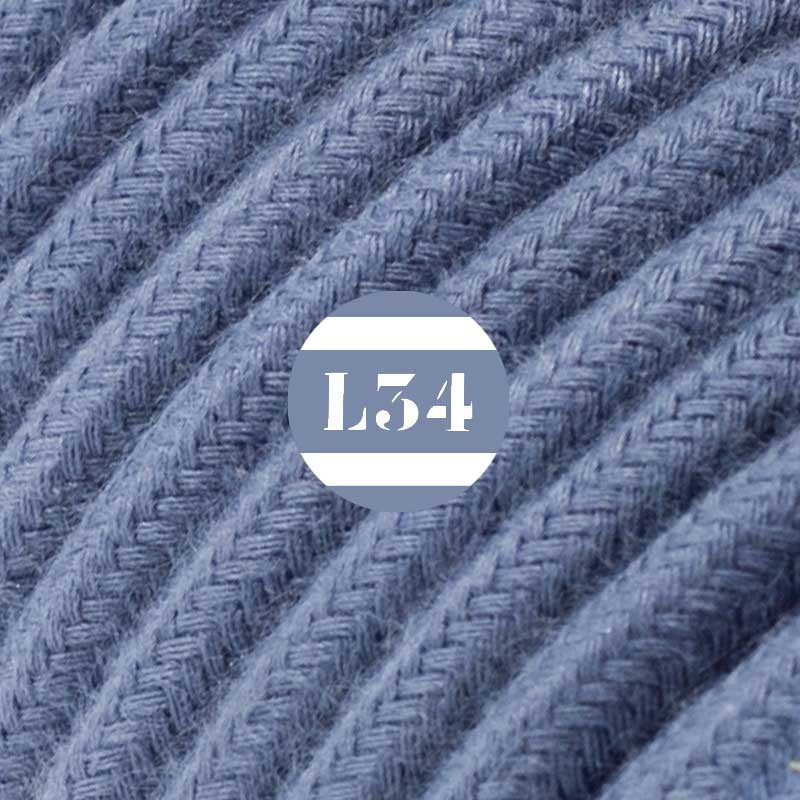 fil électrique tissu gris pierre coton